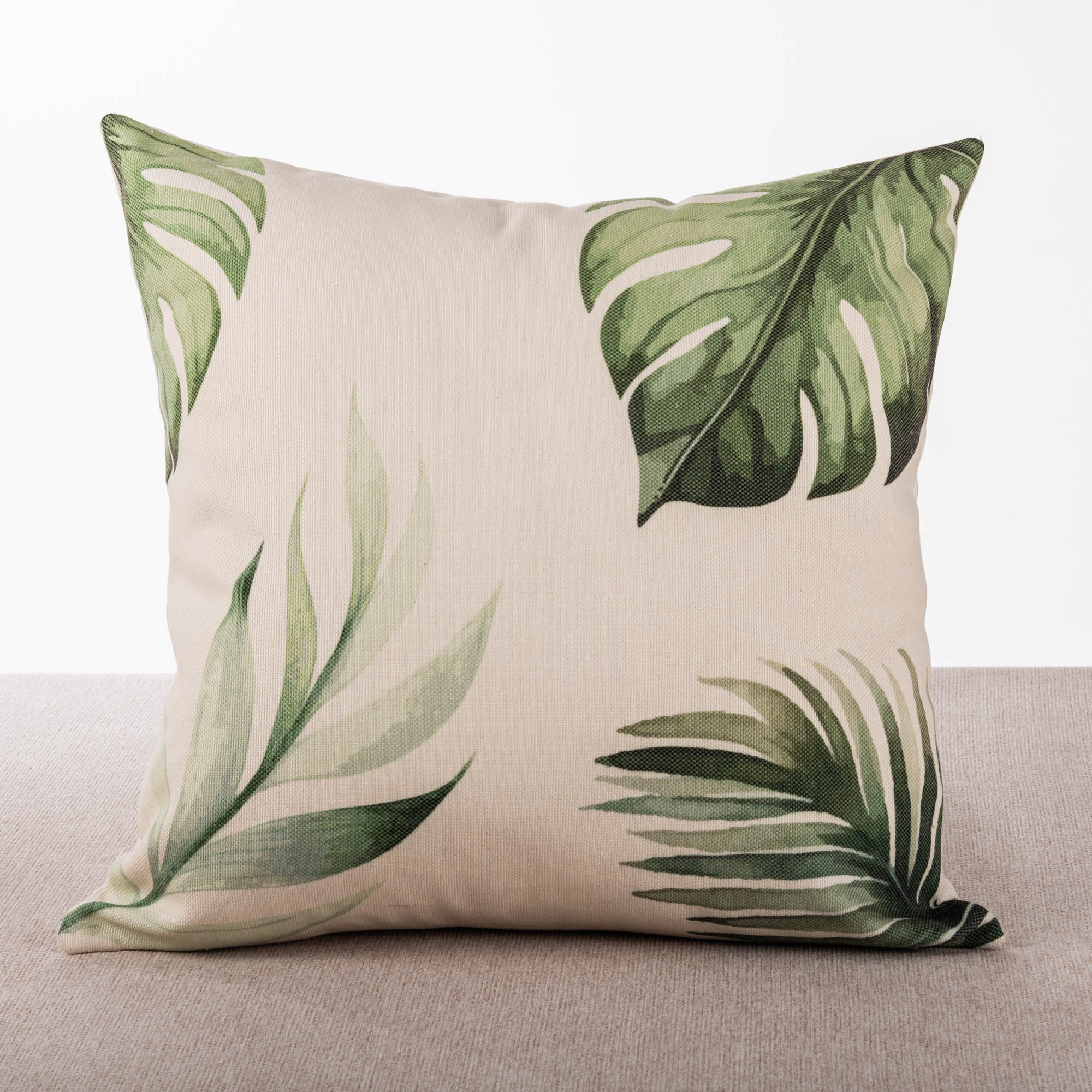 Forro para Cojín Hojas 45x45cm 34% Poliéster - 33% Algodón - 33% Lino Haus