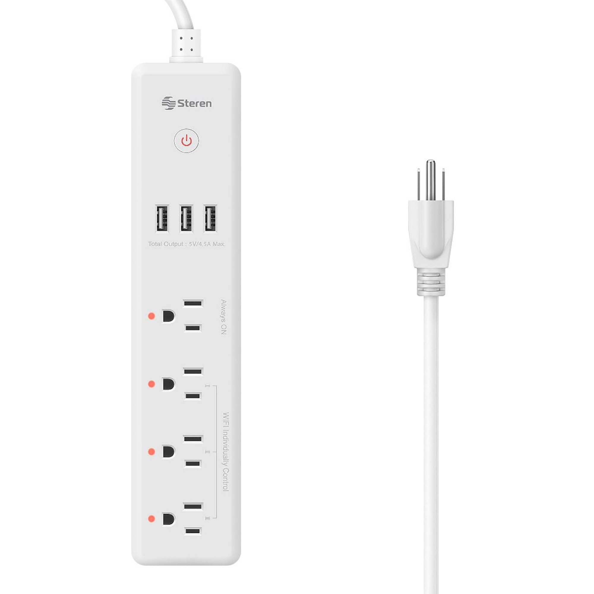 Steren Regleta Smart Home SHOME-300 Blanco de 1 Conector Normal con Wi ...