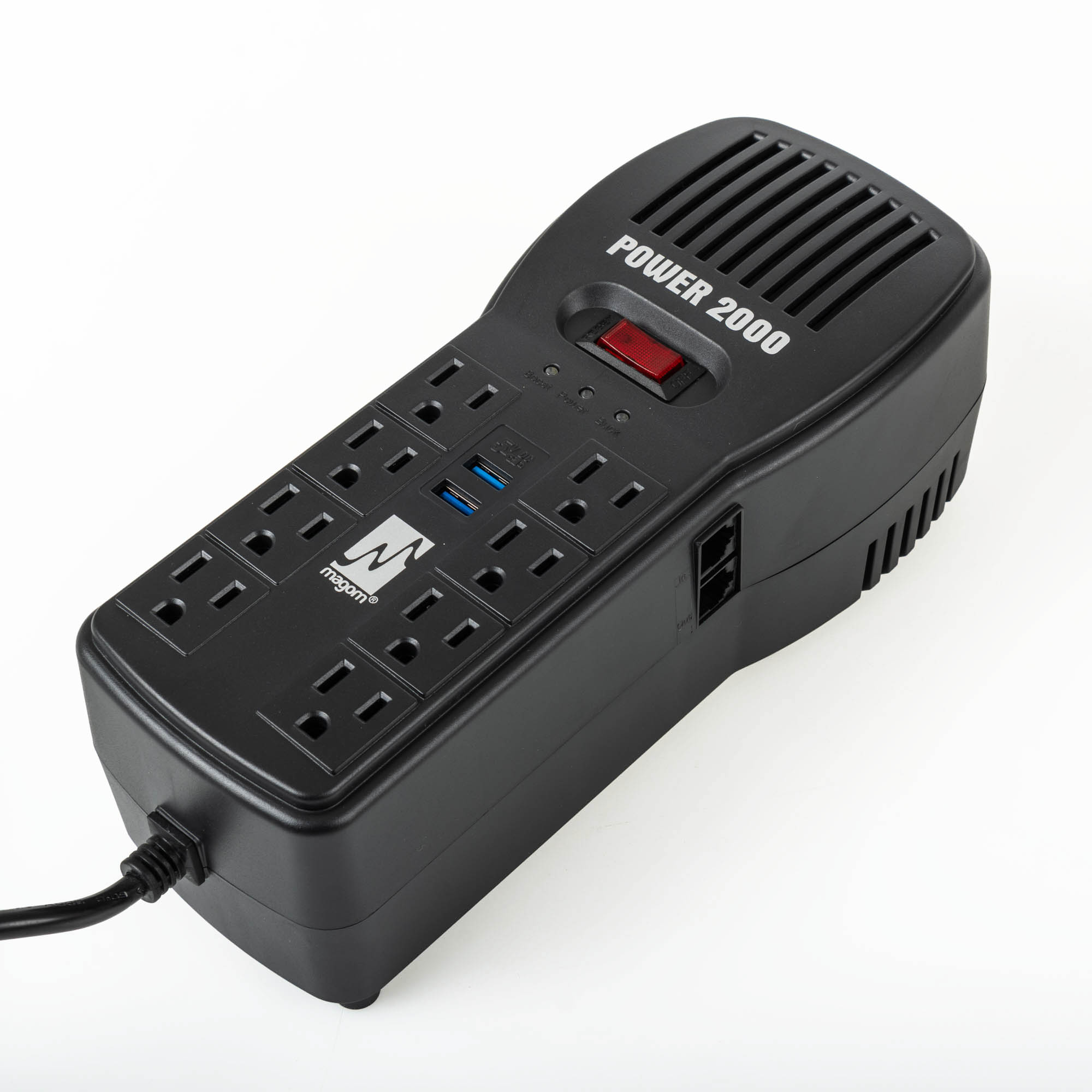 Magom Regulador de Voltaje con 8 Tomas, 2 Puertos USB y Protección para ...