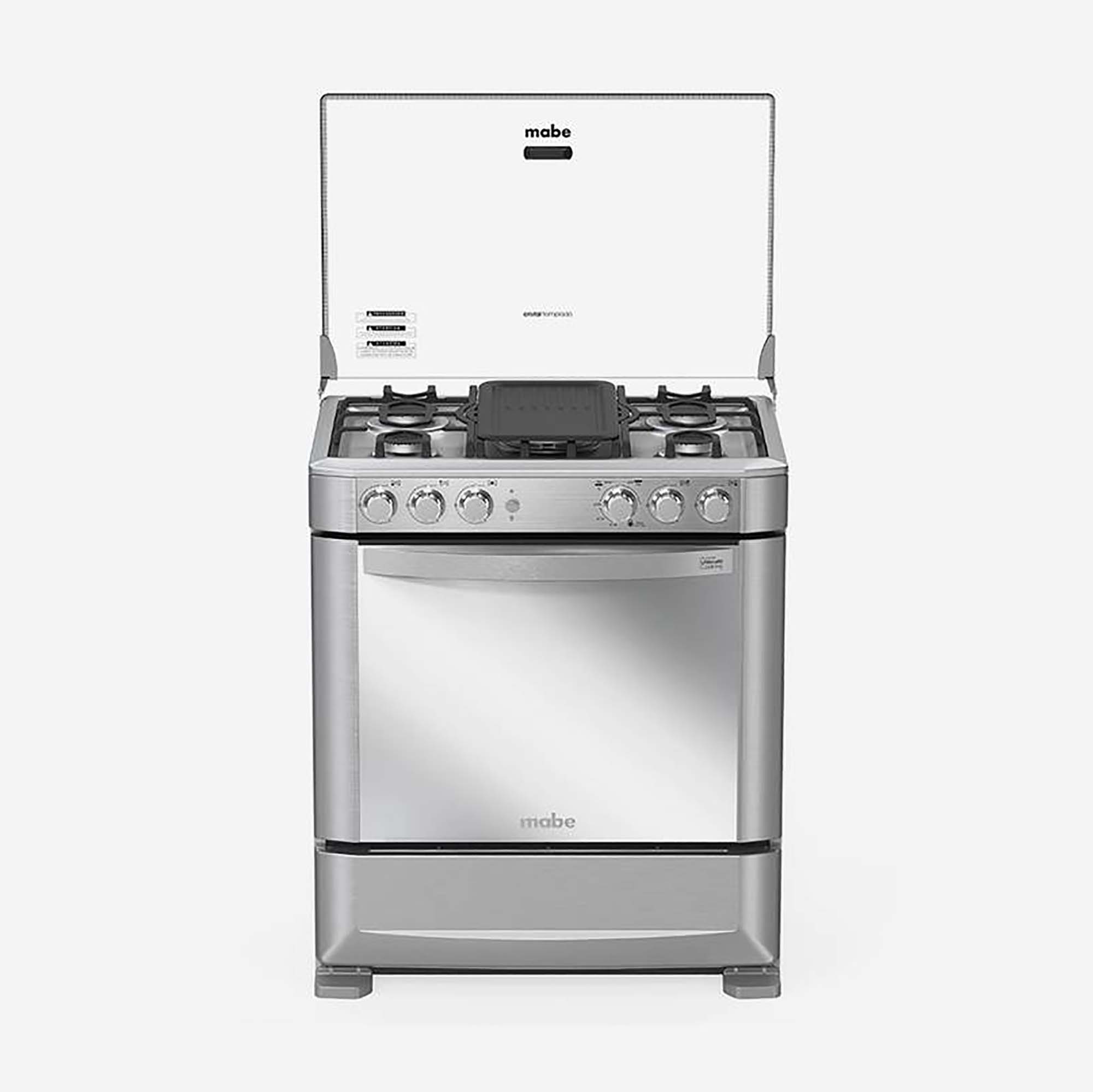 Mabe Cocina a Gas EM7625FX0 Acero Inoxidable con 5 Quemadores, Grill y ...