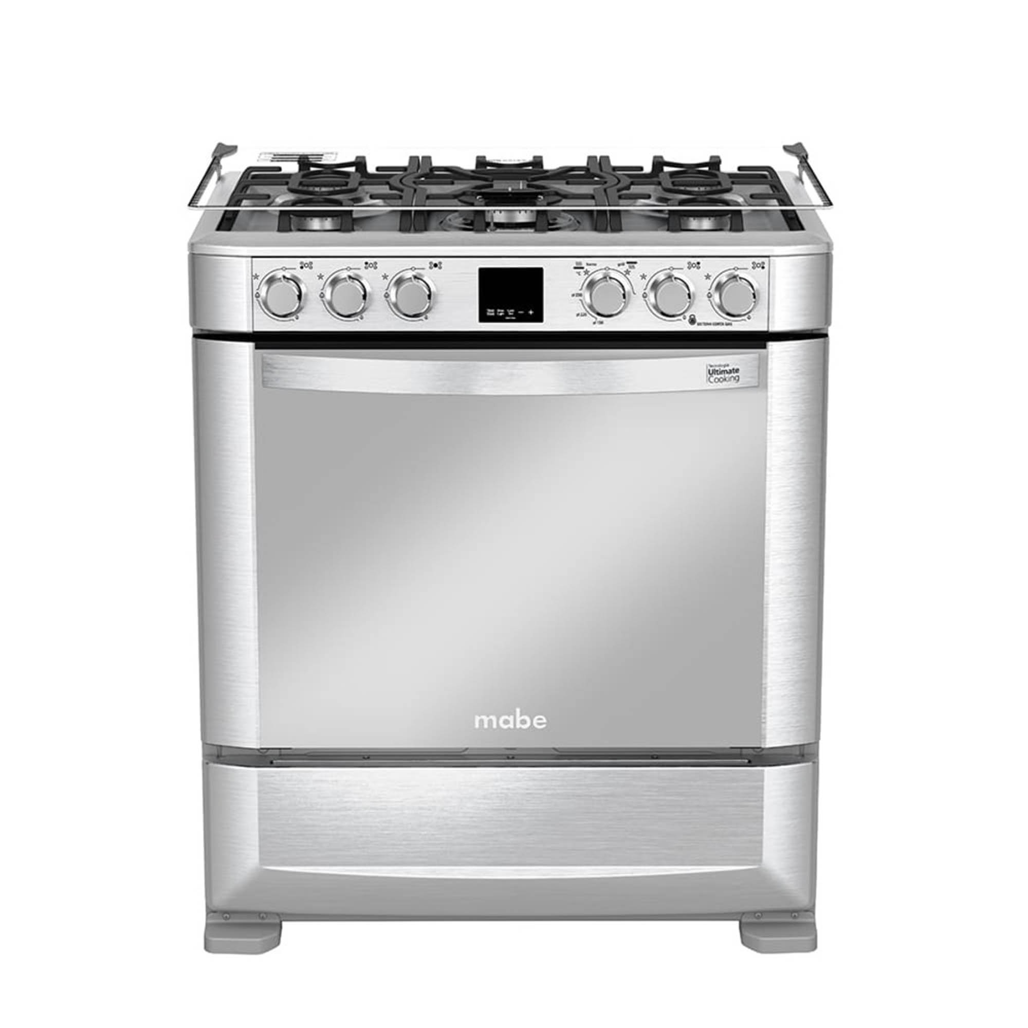 Mabe Cocina a Gas EM7670FX1 Acero Inoxidable con 5 Quemadores, Parrilla ...